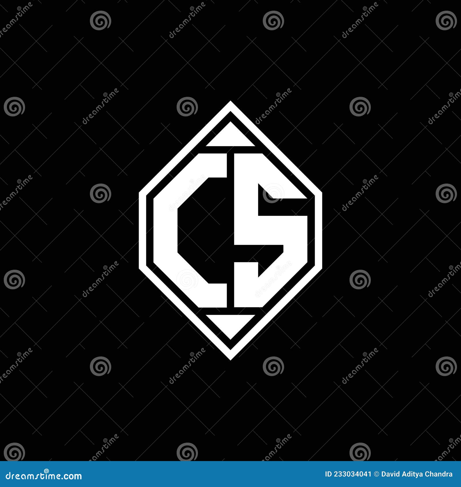 CS Logo Monogram Geometric Shield Shape Style Stock Vector ...