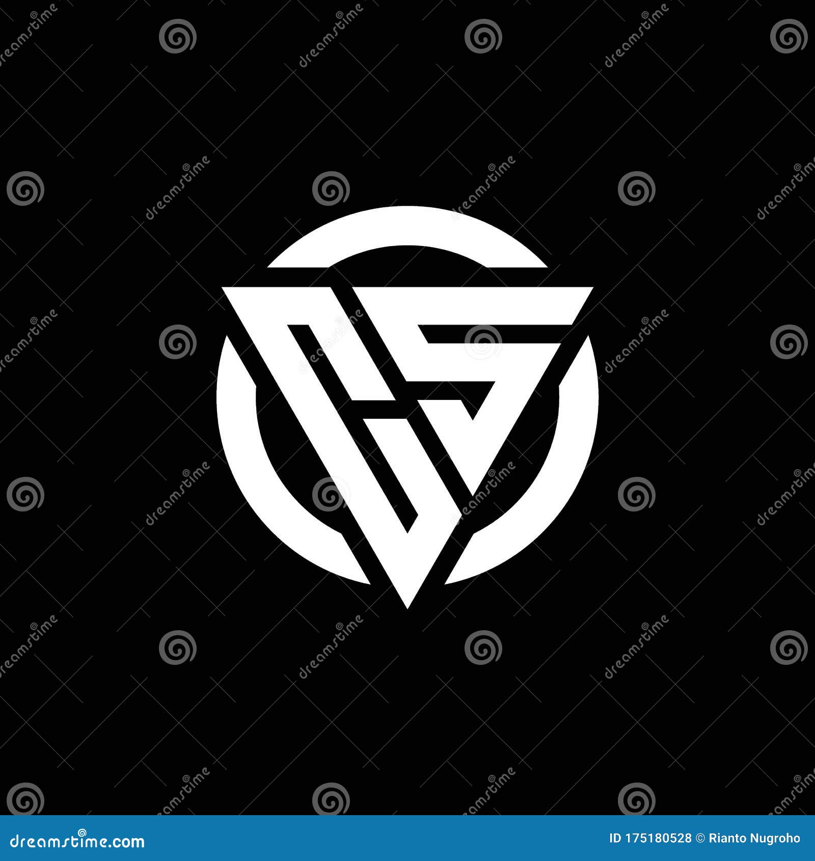 CS Logo with Triangle Shape and Circle Rounded Design Template Stock ...