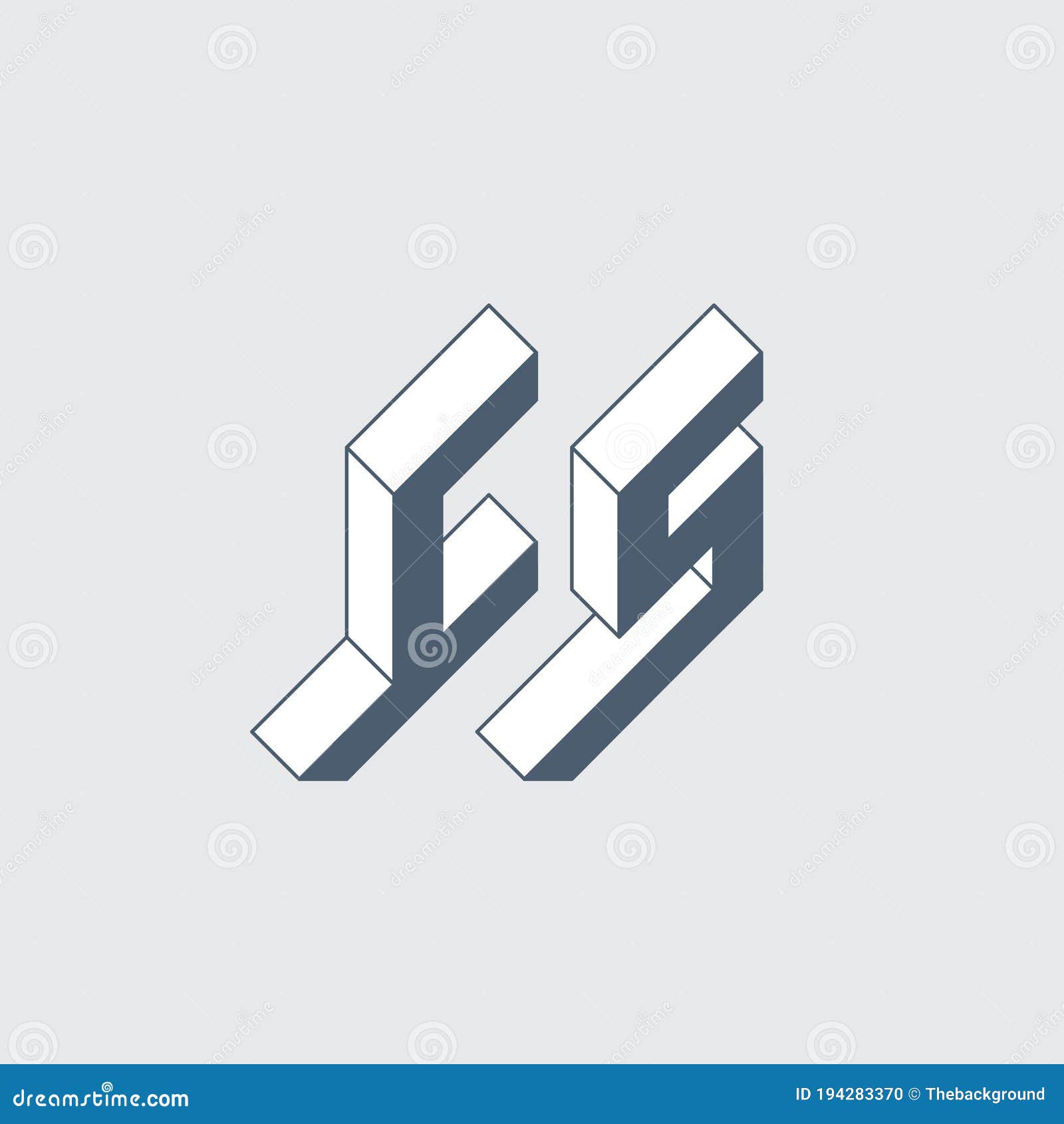 CS - Monogram, Logotype or 2-letter Code. C and S - Isometric 3d Font ...