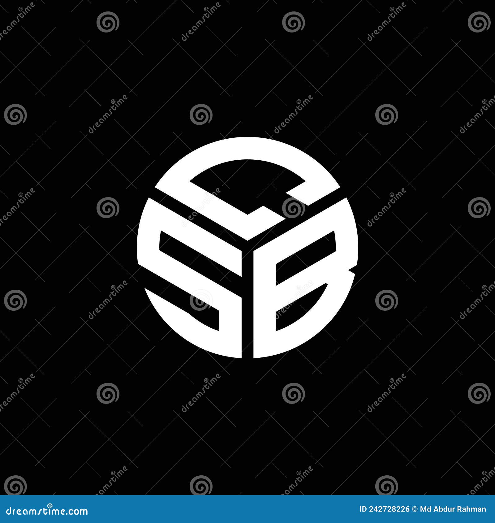 CSB Letter Logo Design on Black Background. CSB Creative Initials ...
