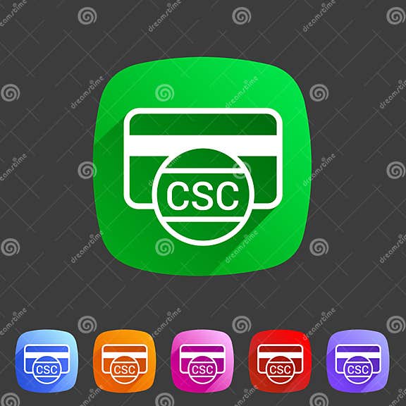 CSC Card Security Code Credit Icon Flat Web Sign Symbol Logo Label ...