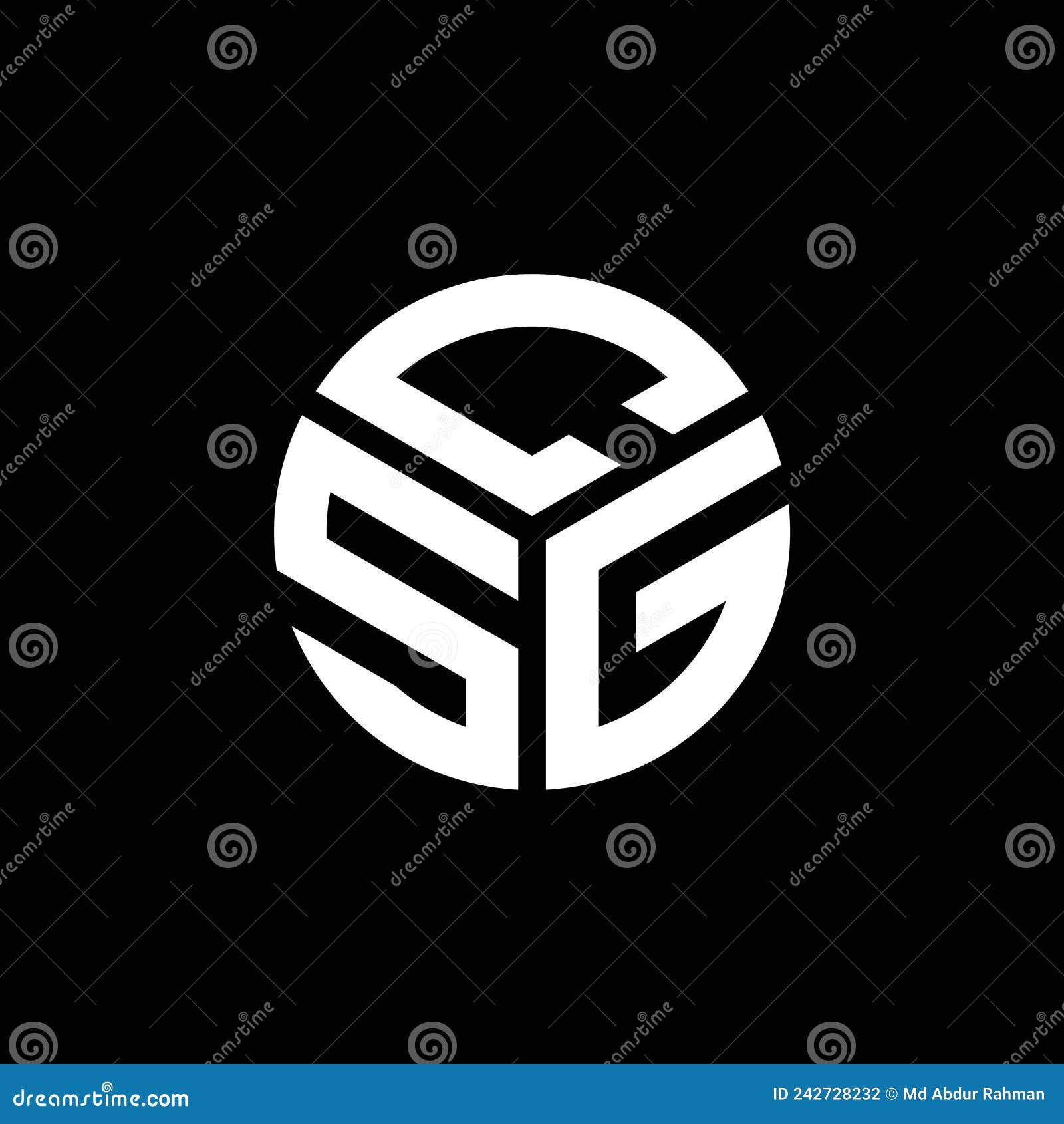 CSG Letter Logo Design On Black Background. CSG Creative Initials ...
