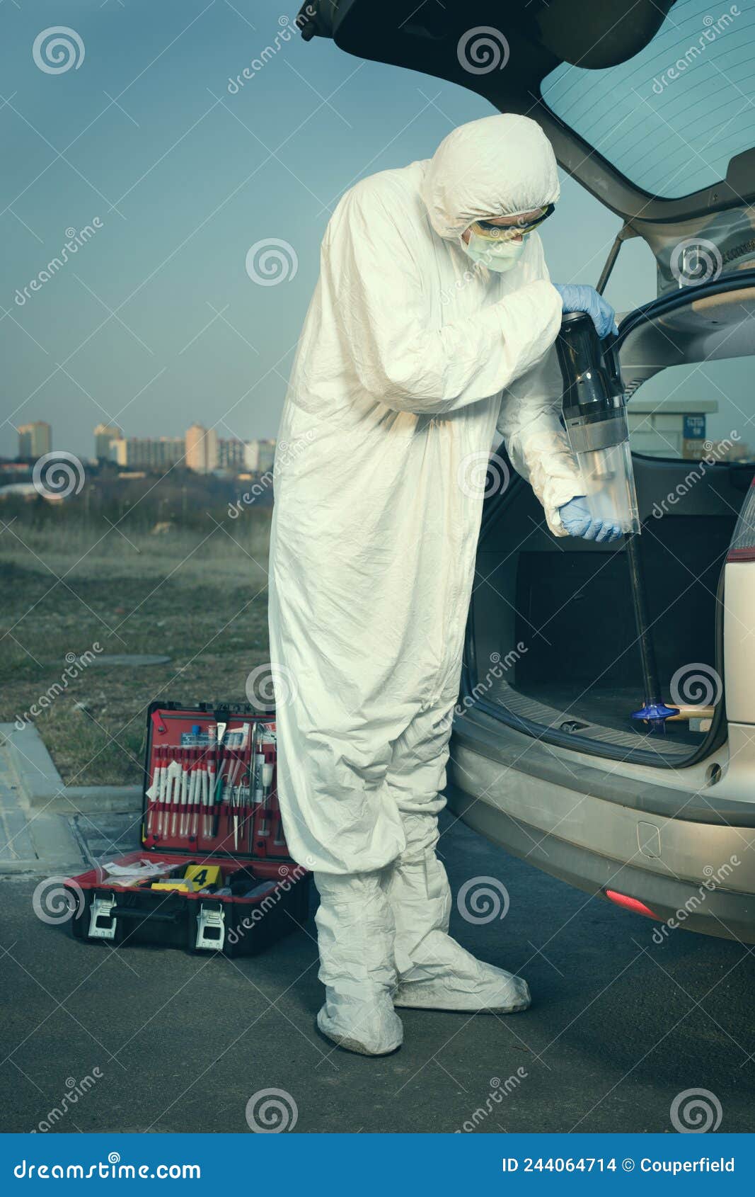 CSI - Technician Working with Special Micro Particles Filtering Vacuum ...