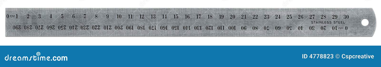 Steel Ruler Isolated White Background Top View Stock Photo ...