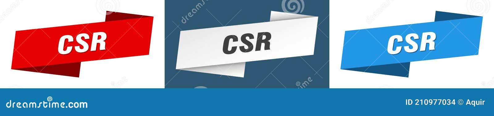 Csr Banner. Csr Ribbon Label Sign Set Stock Vector - Illustration of ...