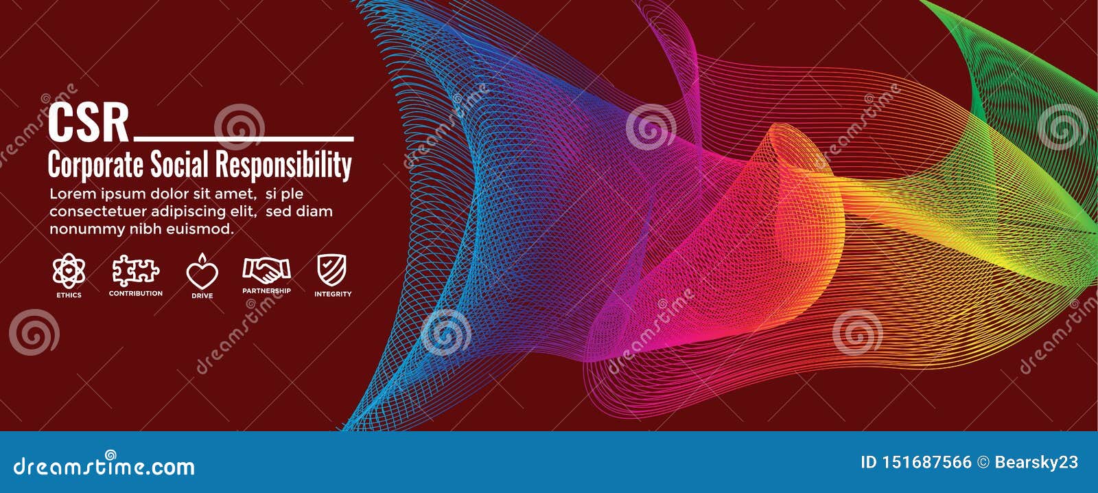 CSR-Corporate Social Responsibility Outline Icon Set - Web Header ...