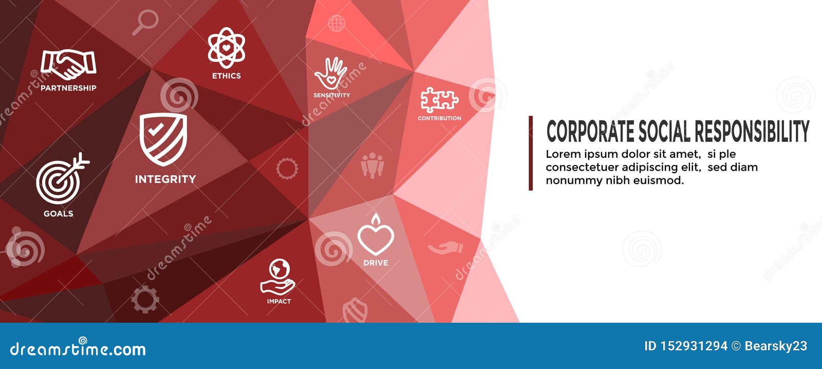 CSR-Corporate Social Responsibility Outline Icon Set - Web Header ...
