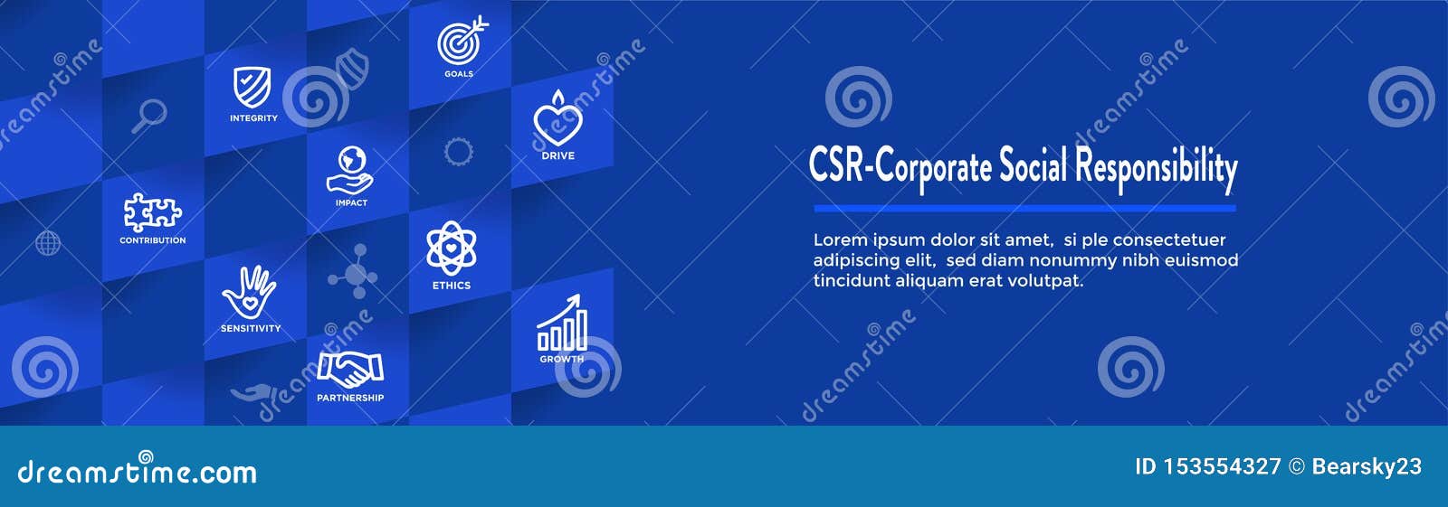 CSR-Corporate Social Responsibility Outline Icon Set - Web Header ...