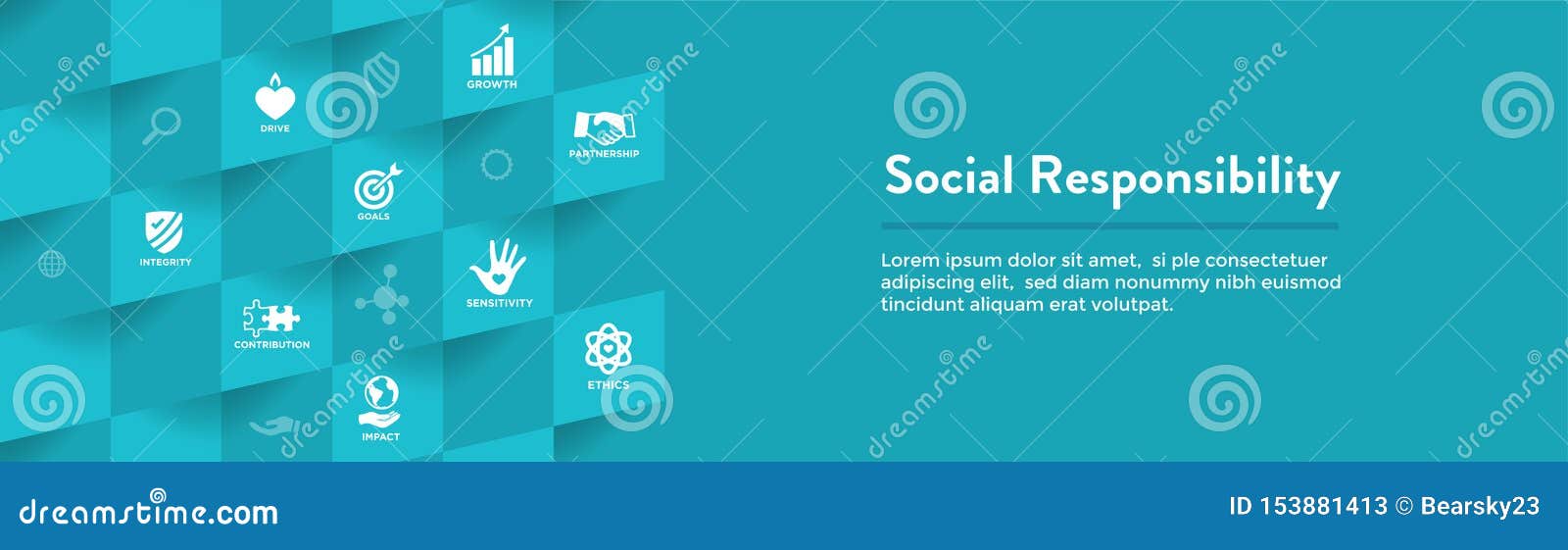CSR-Corporate Social Responsibility Outline Icon Set - Web Header ...
