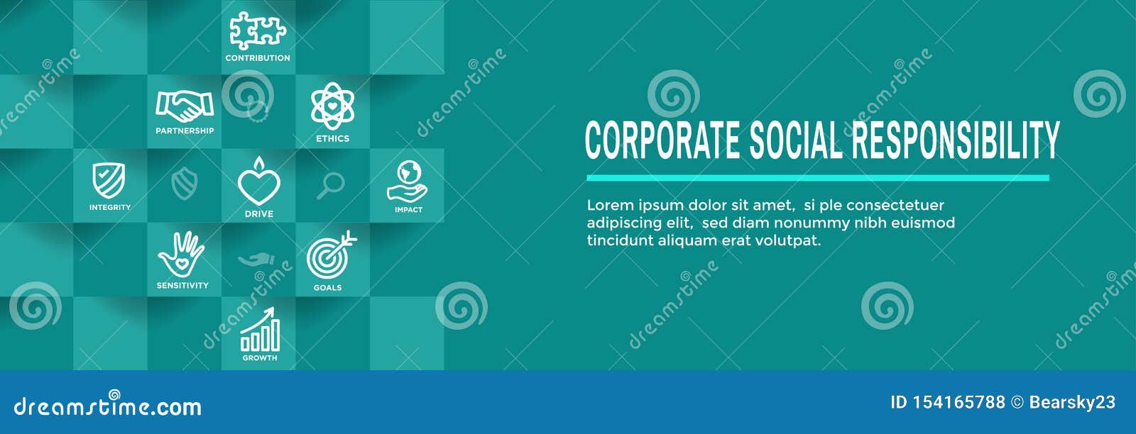 CSR-Corporate Social Responsibility Outline Icon Set - Web Header ...
