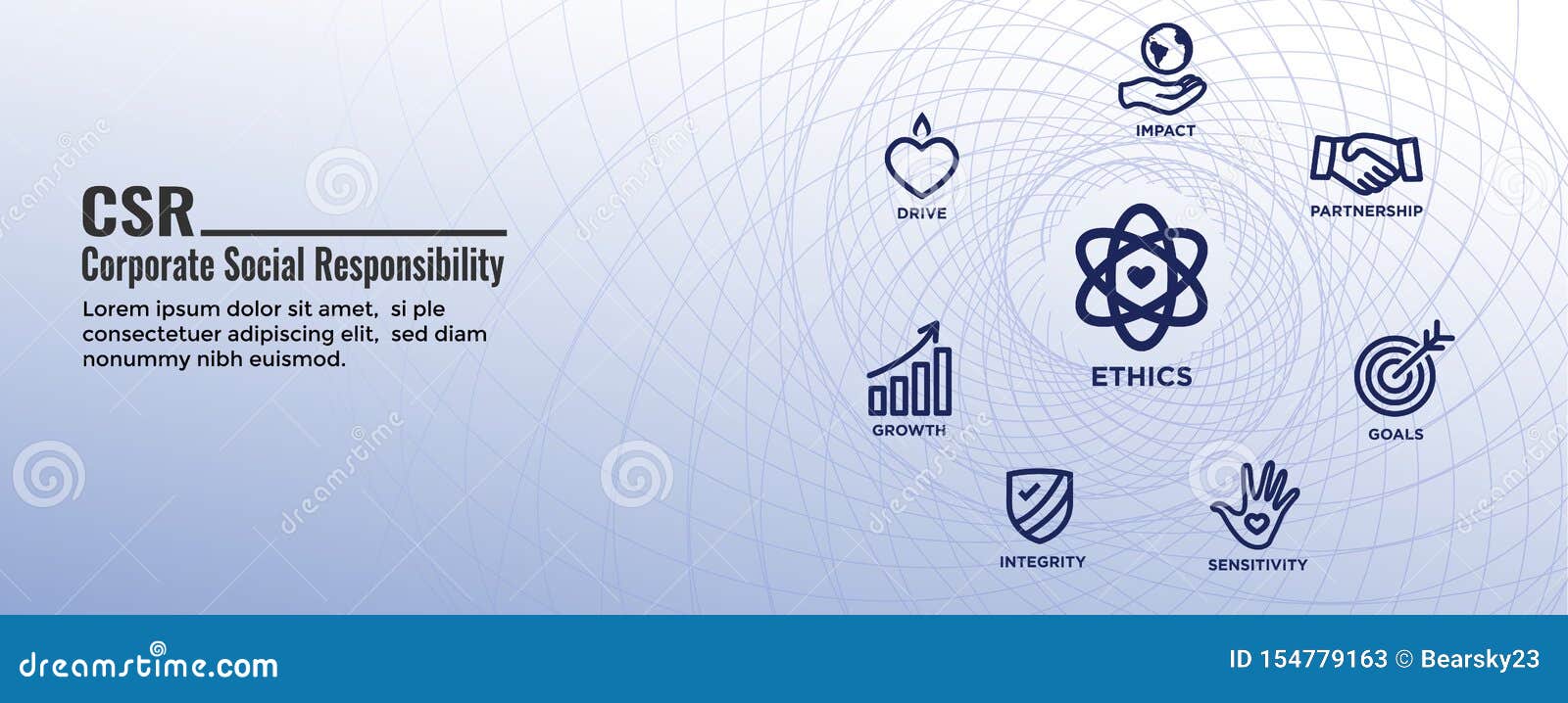 CSR-Corporate Social Responsibility Outline Icon Set - Web Header ...