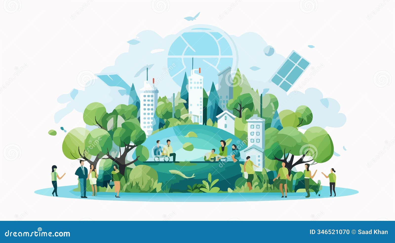 CSR Corporate Social Responsibility with Tiny Stock Illustration ...