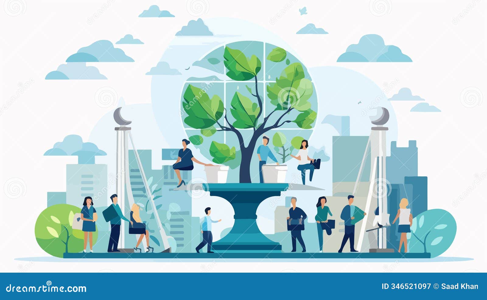 CSR Corporate Social Responsibility with Tiny Stock Illustration ...