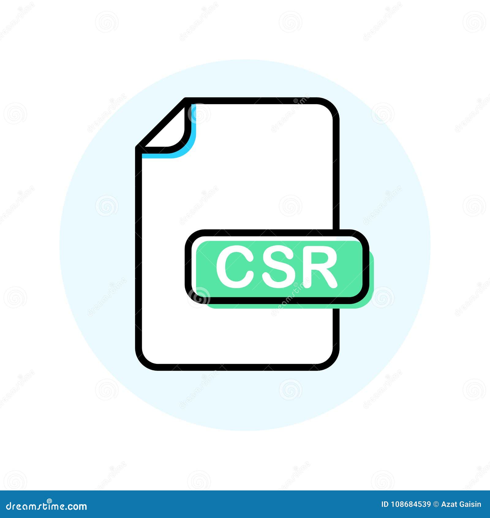 CSR File Format, Extension Color Line Icon Stock Vector - Illustration ...