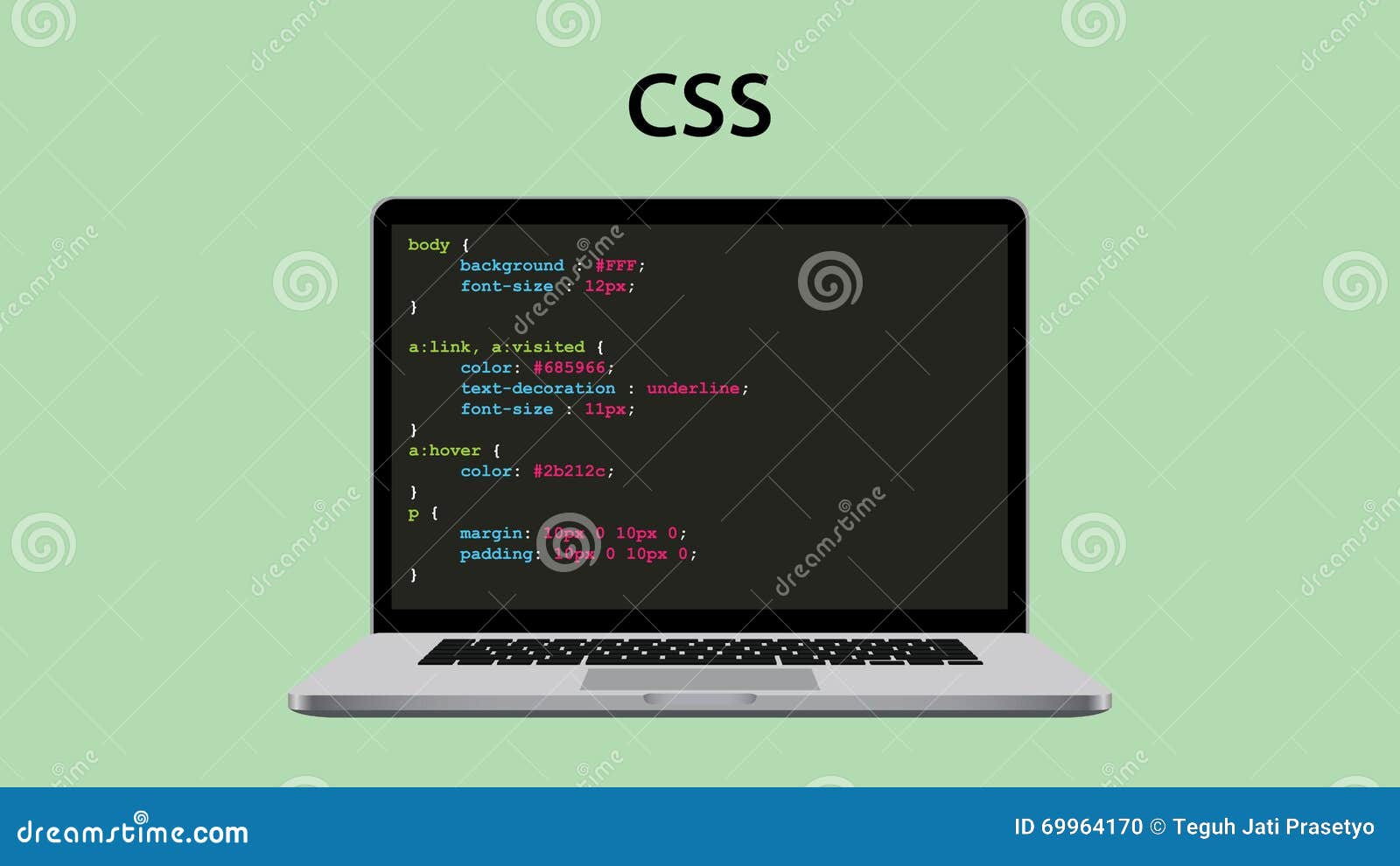 Css Cascading Style Sheet Programming With Laptop And Script Code Stock 1874