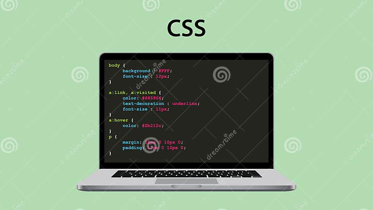 Css Cascading Style Sheet Programming with Laptop and Script Code Stock ...