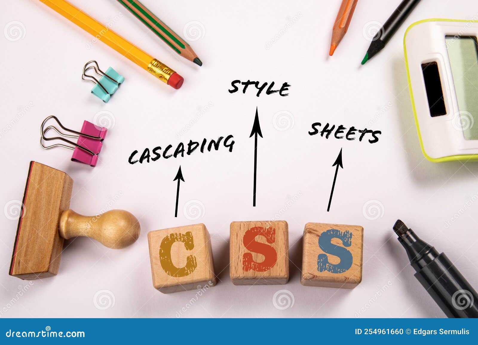 CSS - Cascading Style Sheets. Text on a White Office Table Stock Photo ...