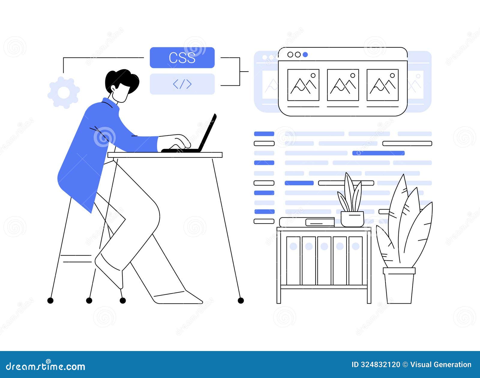 Css Code Abstract Concept Vector Illustration Stock Illustration