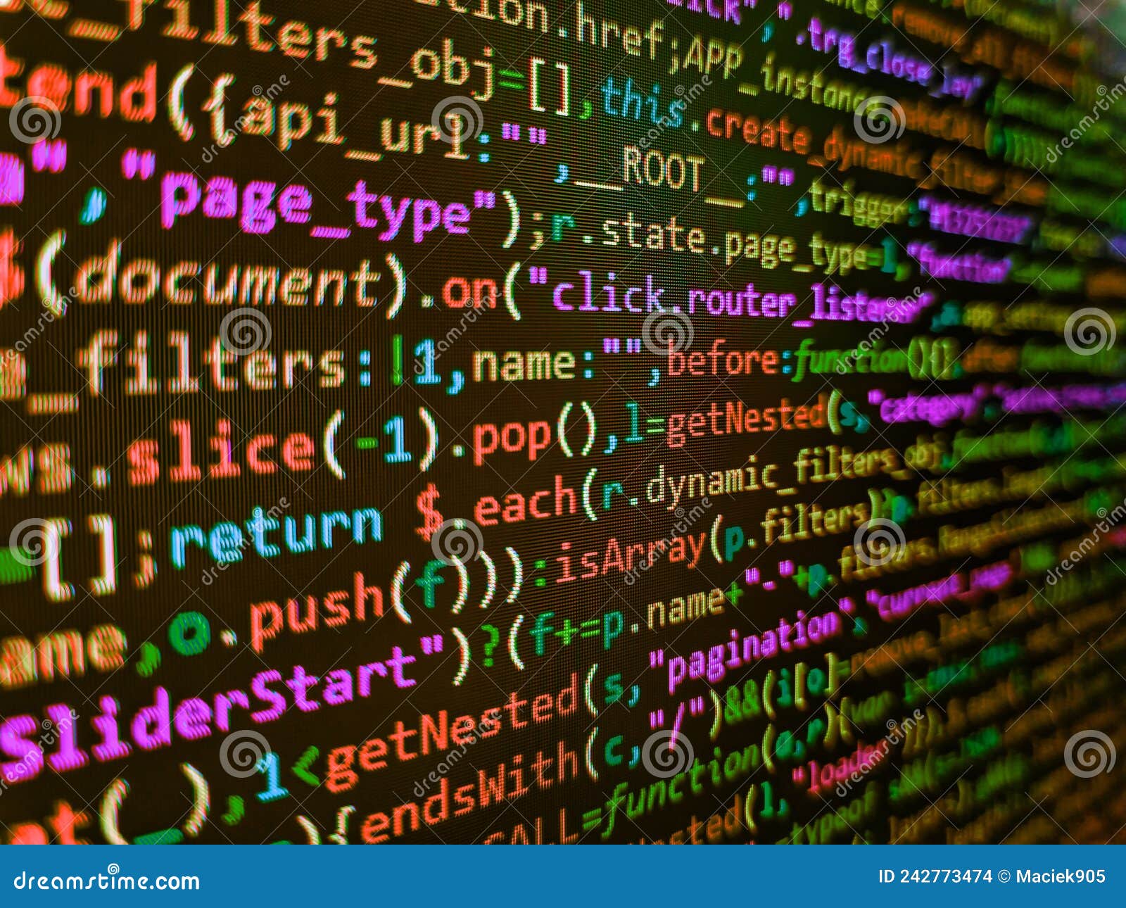 Css3 Code on a Colorful Background. Displaying Program Code on Computer ...