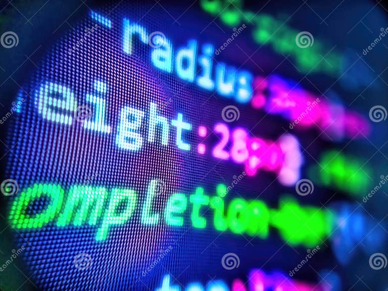 Css3 Code on a Colorful Background. Programmer Working in Desktop ...