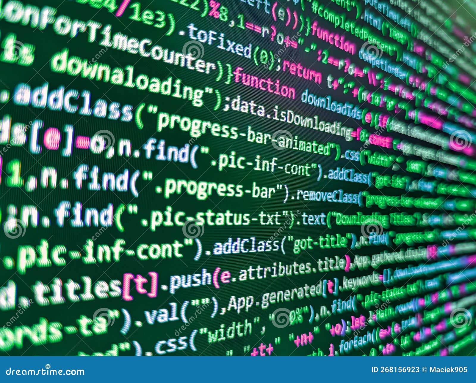 Css3 Code On A Colorful Background Software Developer Programming Code On Computer Monitor