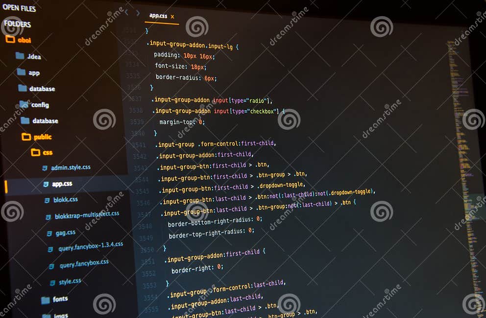 Css3 in code editor stock photo. Image of hypertext - 115612464