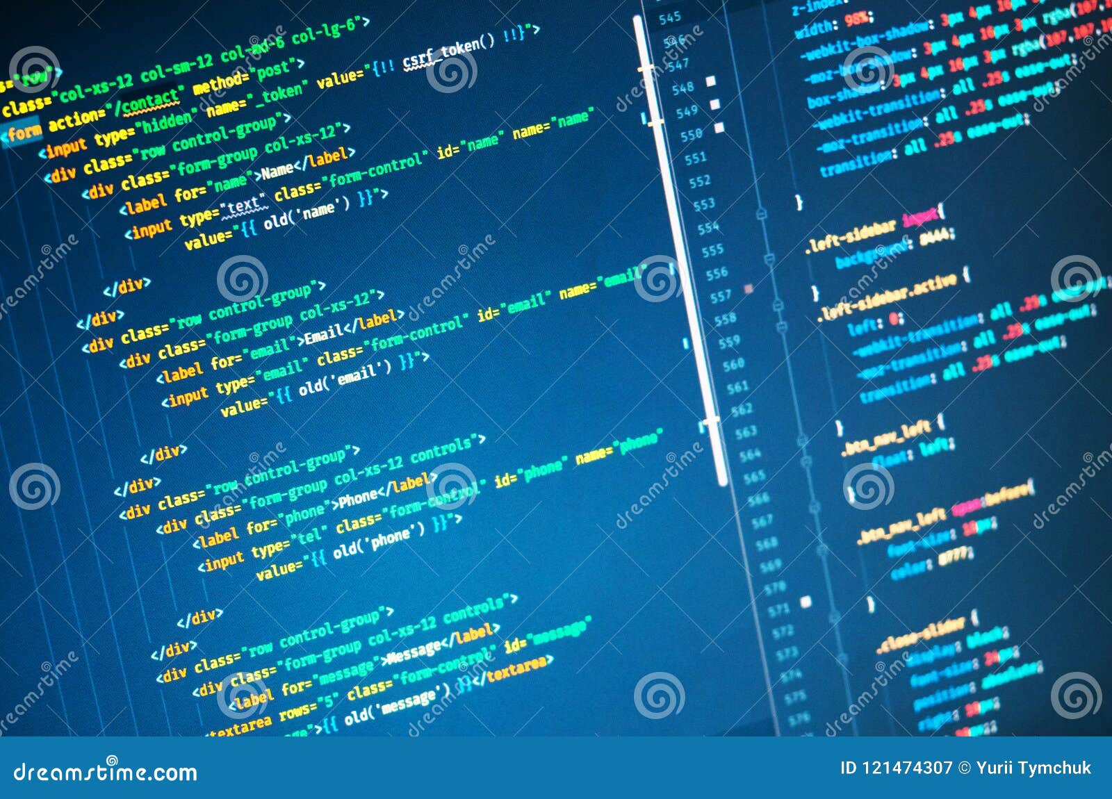 Css3 In Code Editor Web Developing On The Php Language Stock Image Image Of Engineering