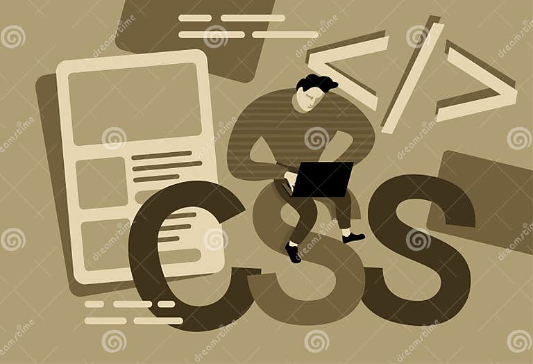 CSS Development, Coding, Programming Concept Stock Illustration ...