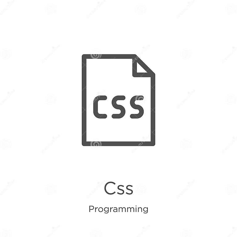 Css Icon Vector from Programming Collection. Thin Line Css Outline Icon ...