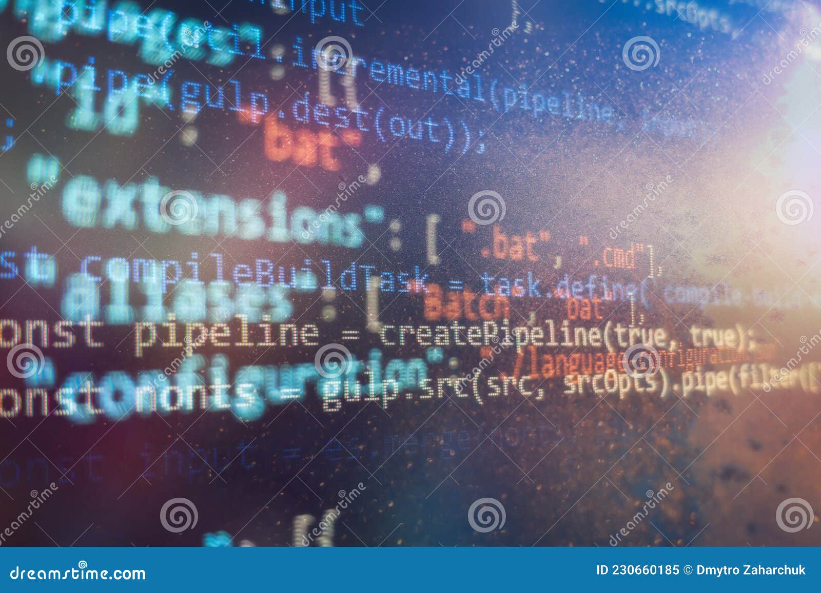 CSS, JavaScript and HTML Usage. Monitor Closeup of Function Source Code ...
