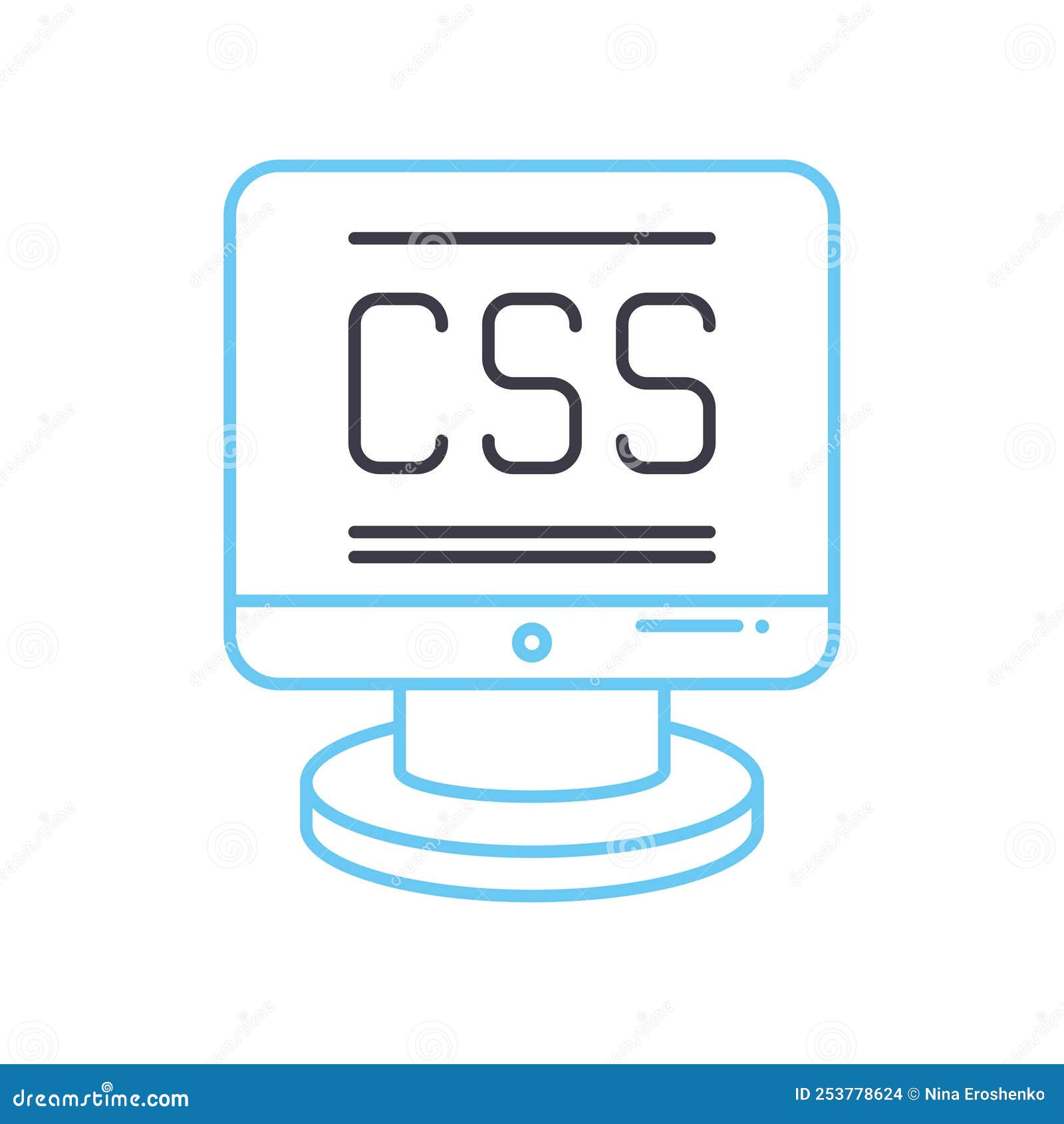 Css Line Icon Outline Symbol Vector Illustration Concept Sign Stock Vector Illustration Of