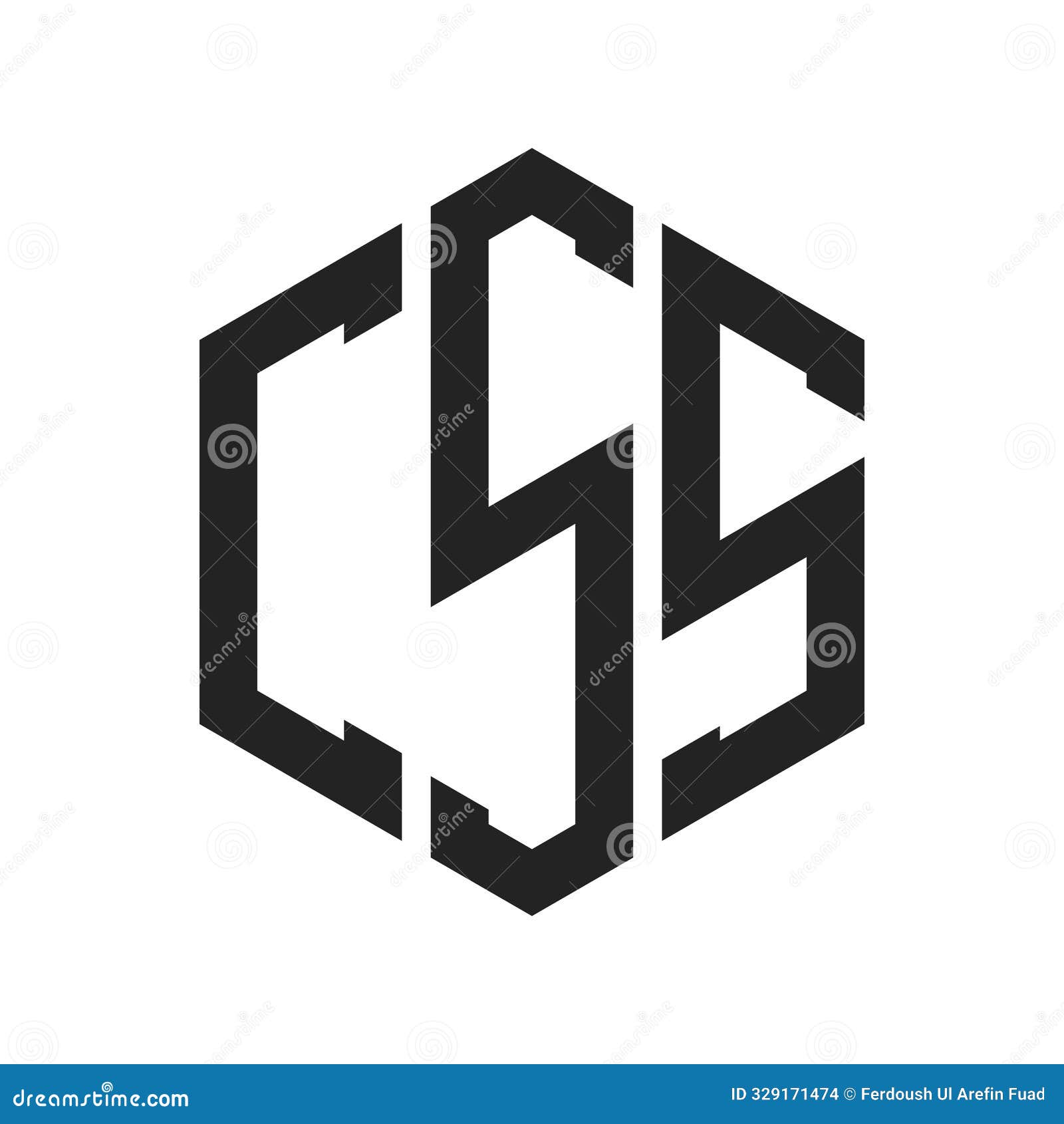 CSS Logo Design. Initial Letter CSS Monogram Logo Using Hexagon Shape ...