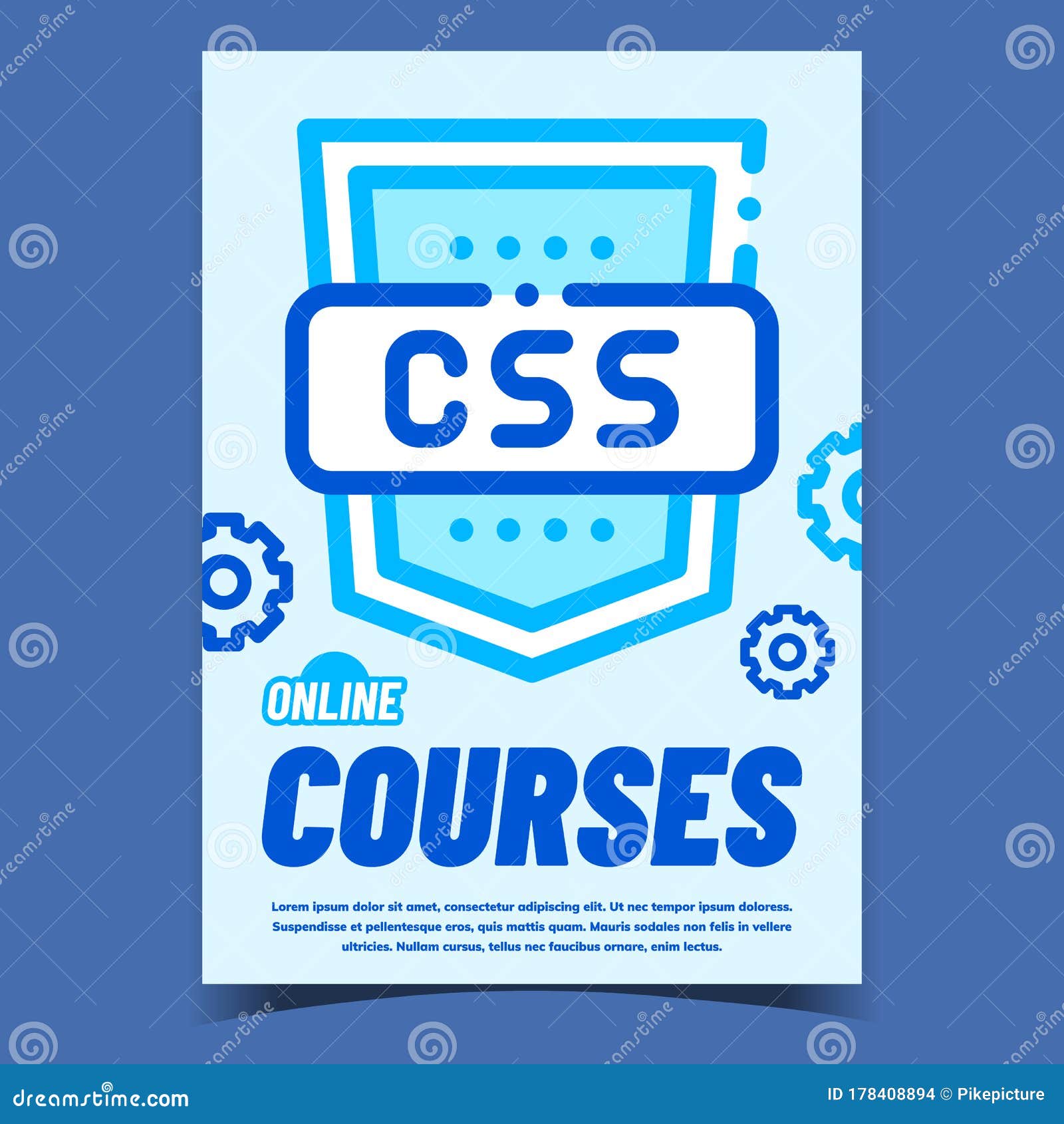 Css Online Courses Bright Advertise Banner Vector Stock Vector ...