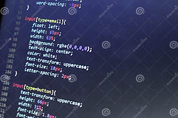CSS Stylesheet Code. Computer Programming Source Code Abstract Screen of Web Developer. Digital ...