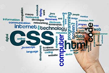 CSS Word Cloud Concept on Grey Background Stock Illustration ...