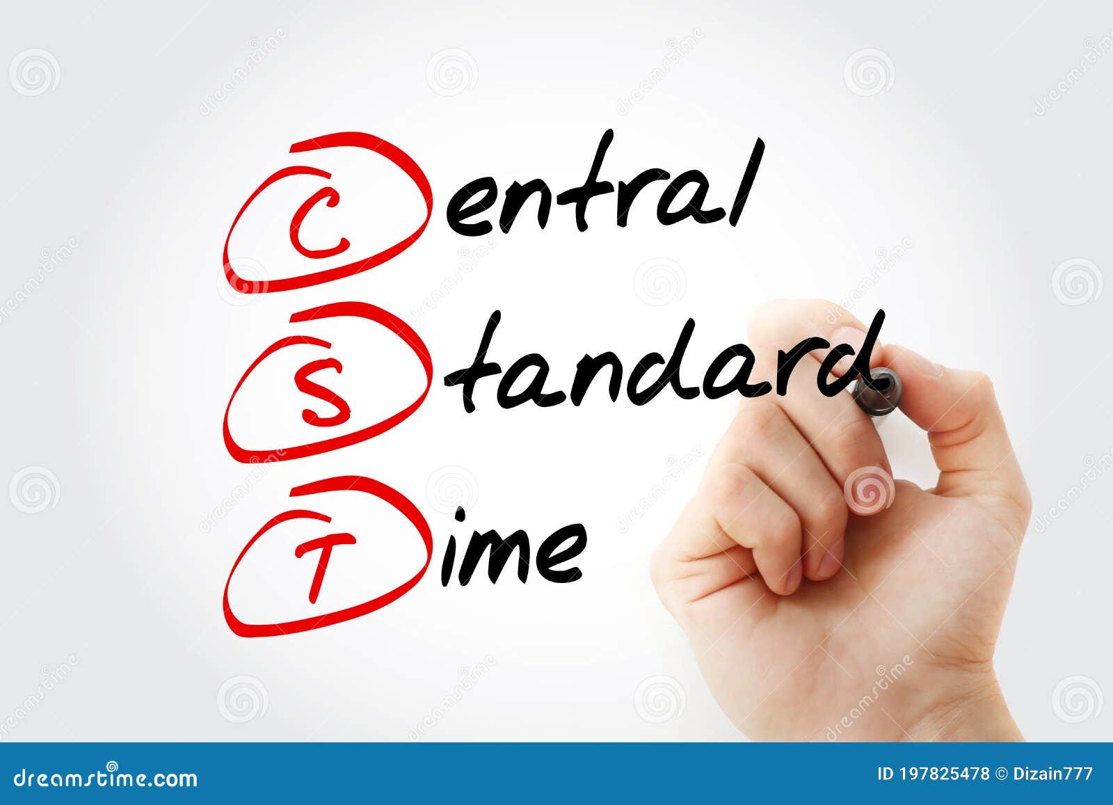CST - Central Standard Time Acronym Stock Photo - Image of tourism ...
