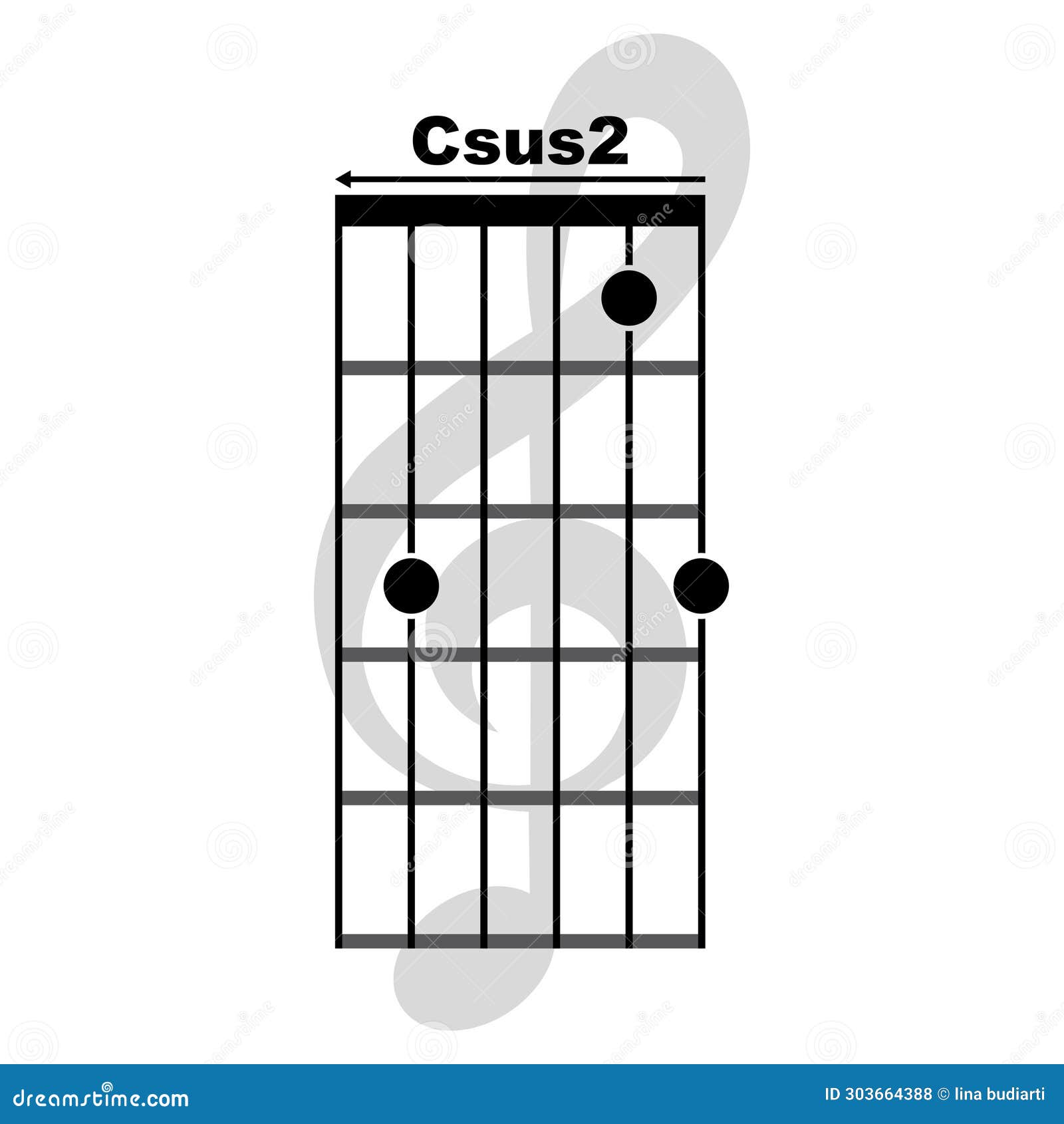Csus2 guitar chord icon stock vector. Illustration of icon - 303664388