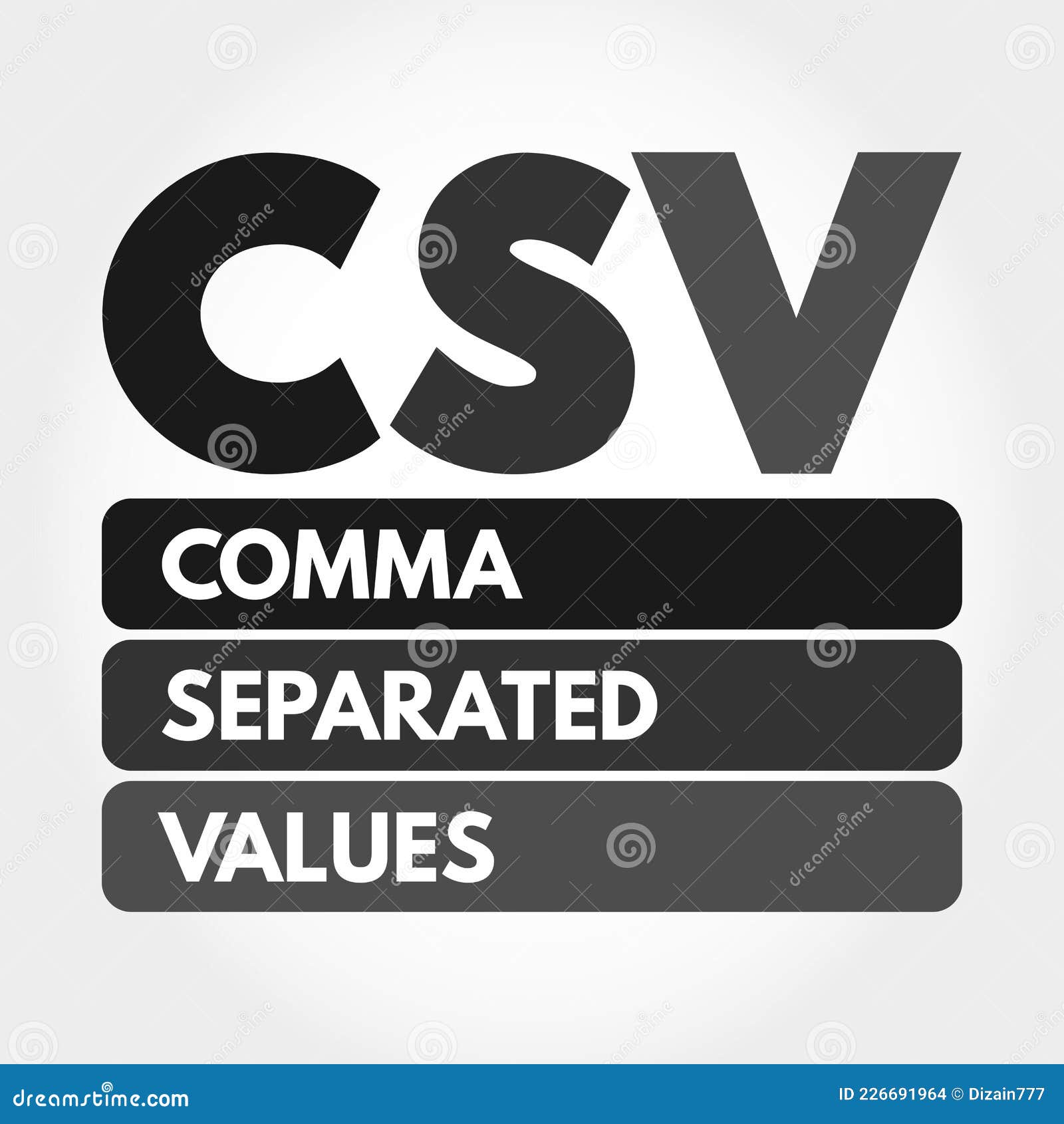 CSV - Comma Separated Values Acronym, Technology Concept Background ... CSV - Comma Separated Values Acronym, Technology Concept Background ...