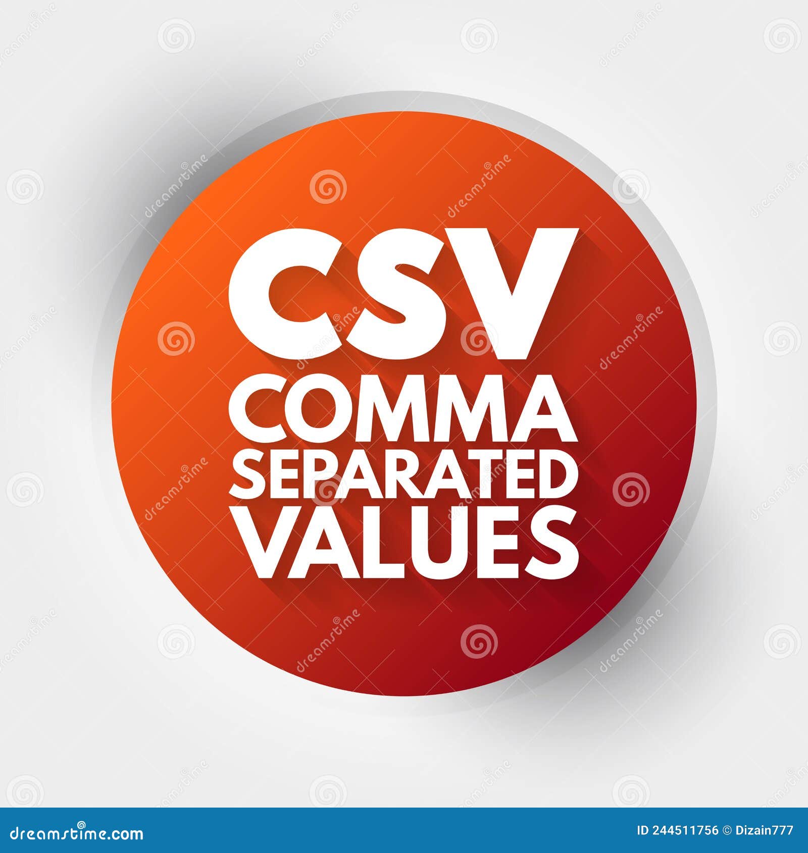 Comma Separated Values CSV File Format Icon On Gray Background. Vector ... Comma Separated Values CSV File Format Icon On Gray Background. Vector ...