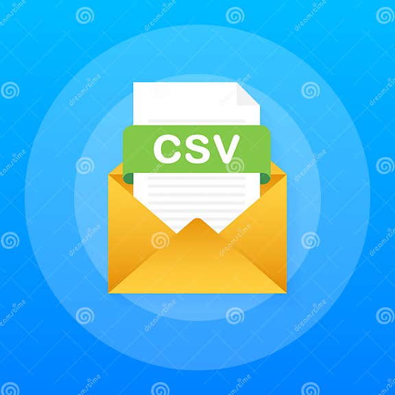 Download CSV Button. Downloading Document Concept. File with CSV Label ...