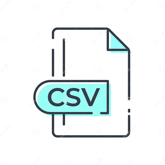 CSV File Format Icon. CSV Extension Line Icon Stock Vector ...