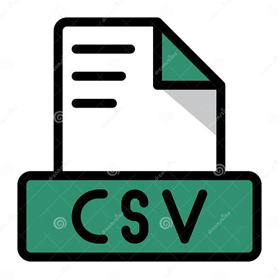 Csv File Icon Colorful Style Design. Document Format Text File Icons ...