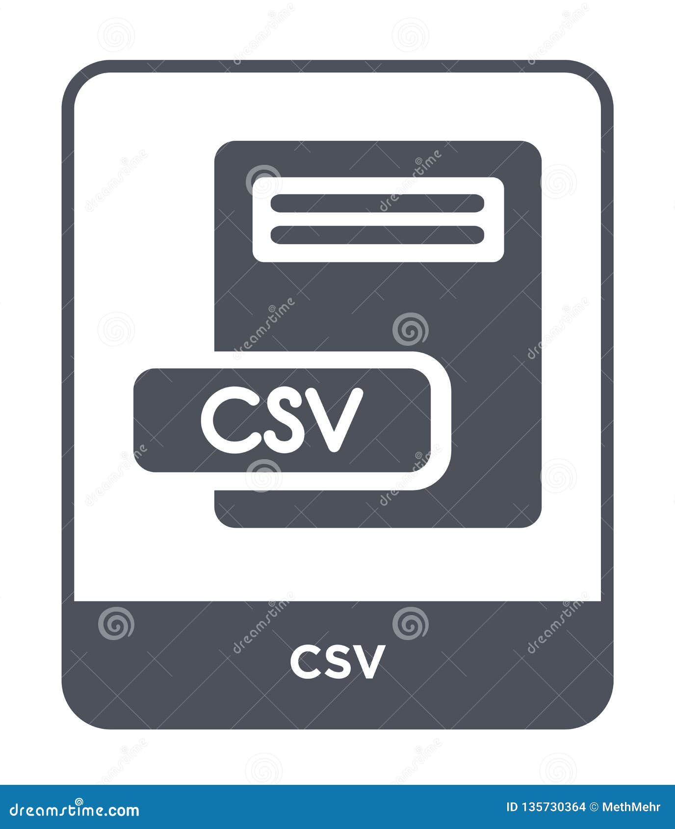 Csv Icon in Trendy Design Style. Csv Icon Isolated on White Background ...
