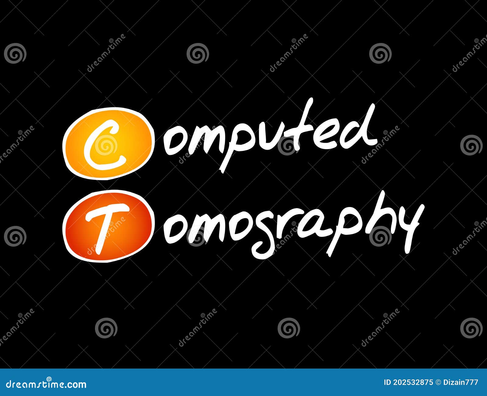 CT - Computed Tomography Acronym, Concept Stock Illustration ...