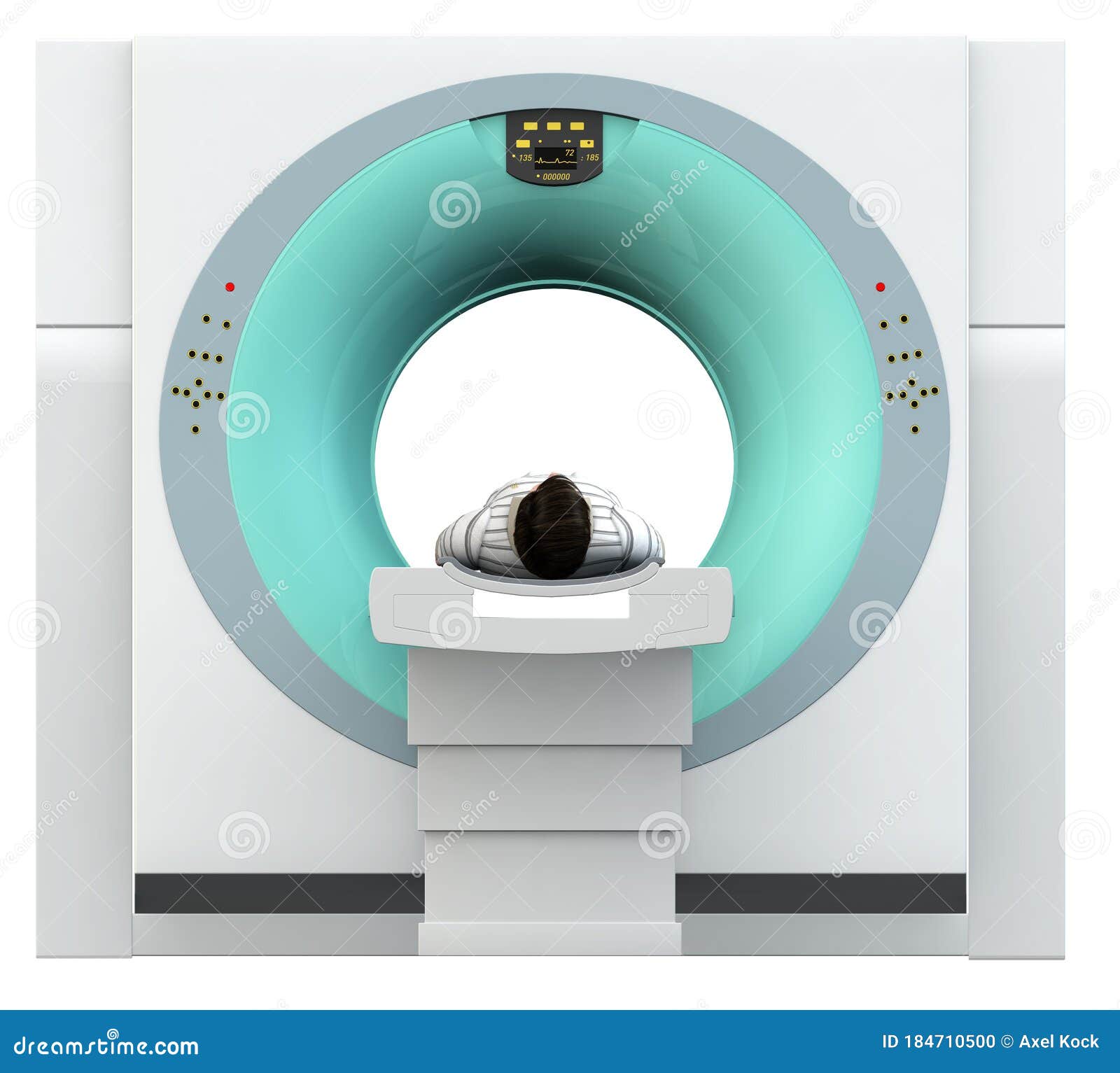 CT, Computer Tomography, CT Scan, Medically 3D Illustration on White ...