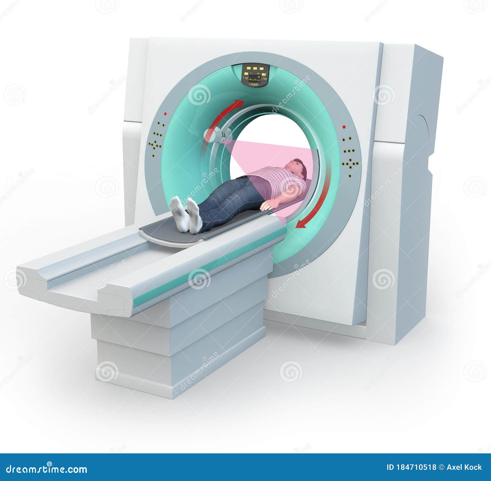 CT, Computer Tomography, CT Scan, Medically 3D Illustration on White ...