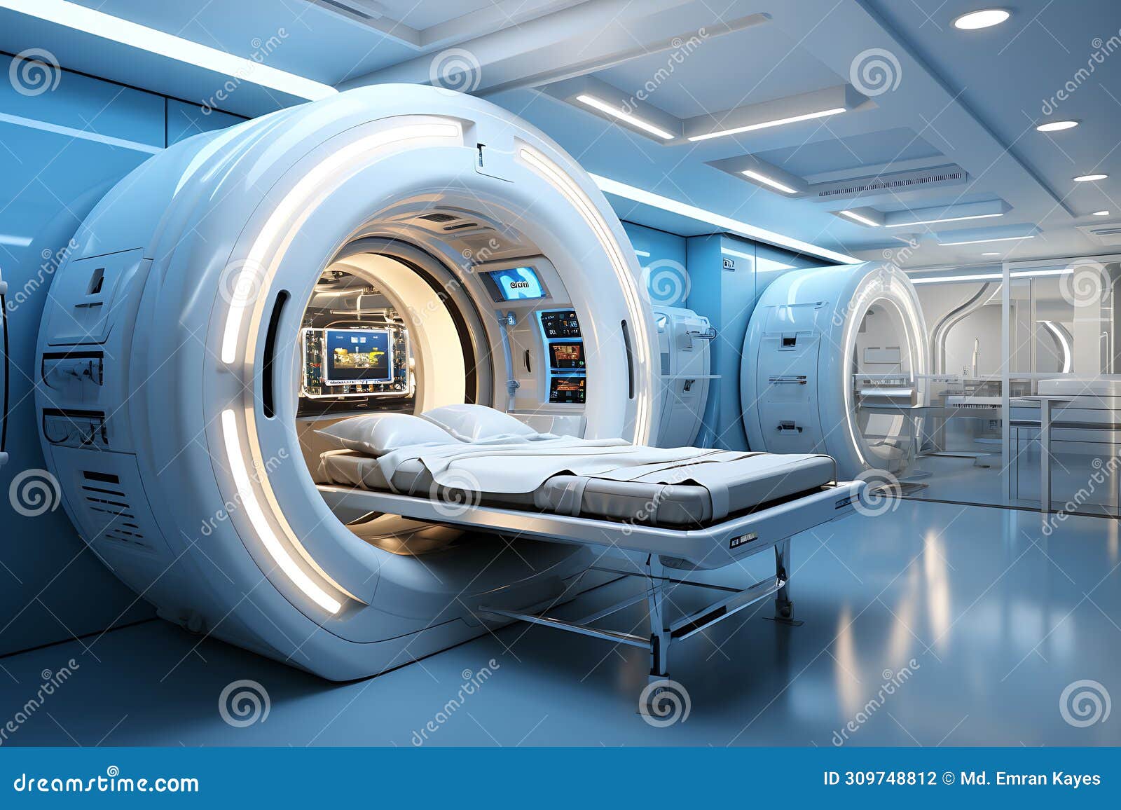 CT - Computerized Tomography Scan Device in Hospital Stock Illustration ...