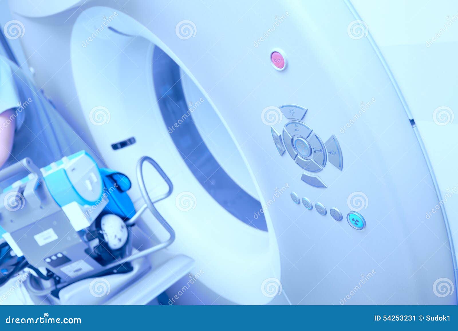 CT Examination in the Process. Detail of CT Scanner Stock Illustration ...