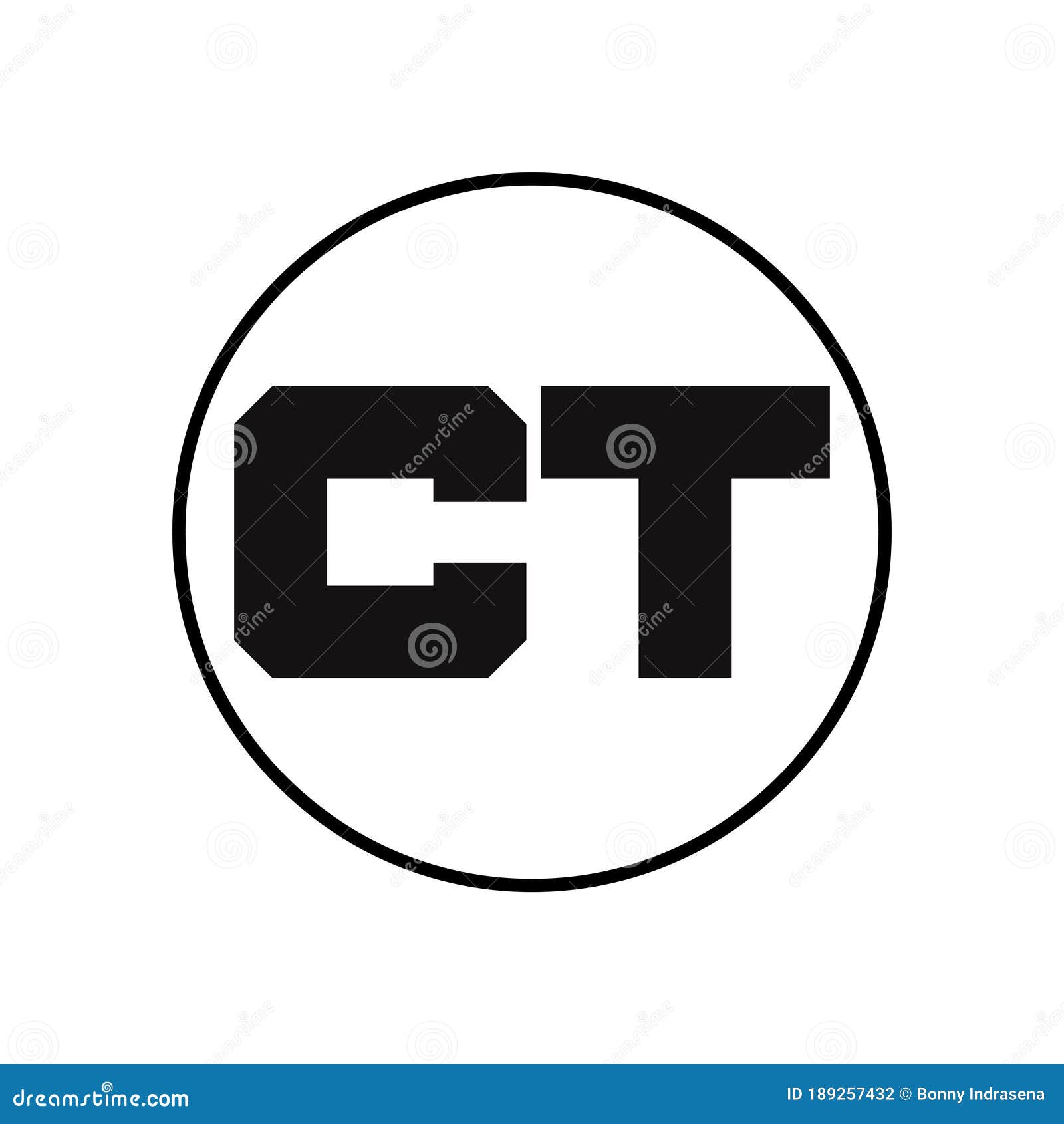 CT Letter Logo Design with Simple Style Stock Vector - Illustration of ...