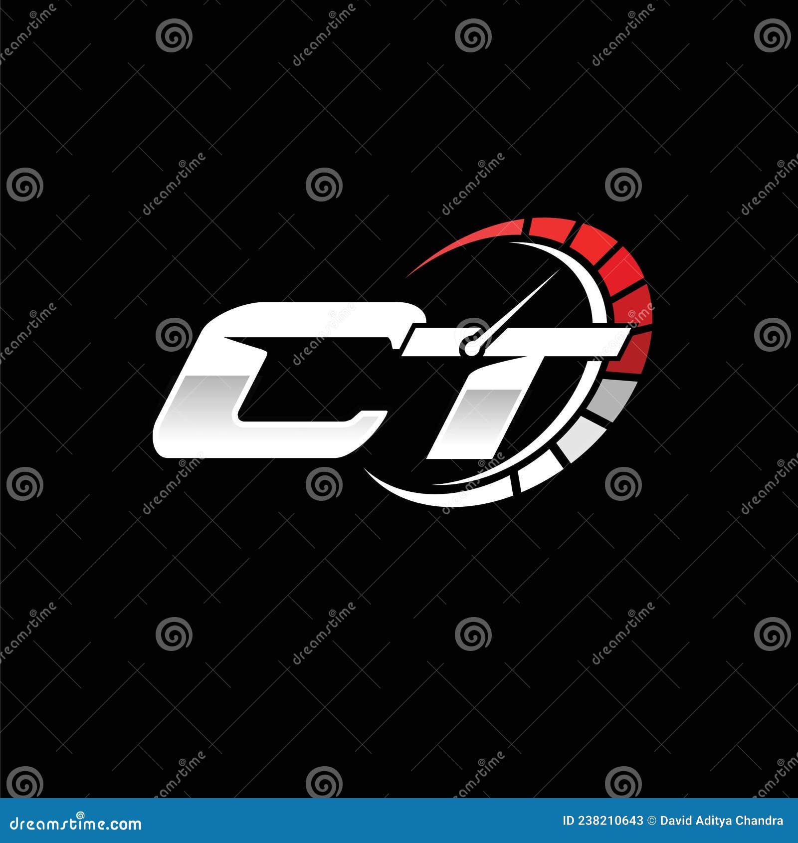 CT Logo Letter Speed Meter Racing Style Stock Vector - Illustration of ...